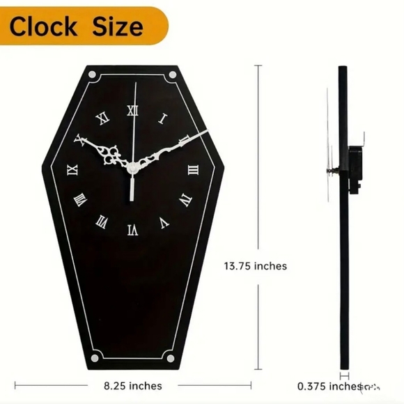 Accents | Coffin Wall Clock | Poshmark